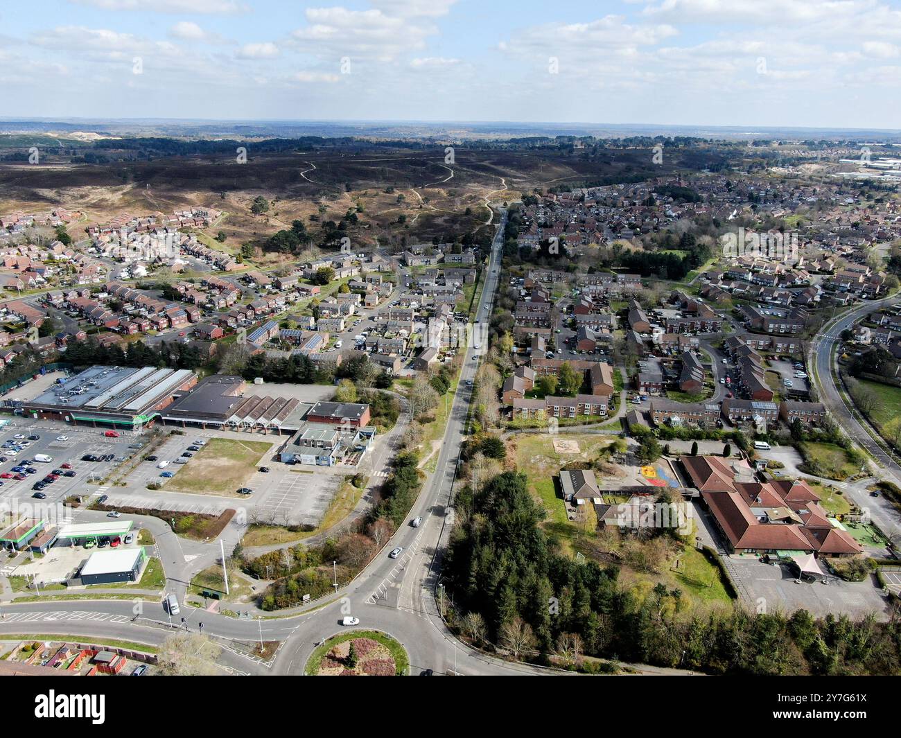 An aerial photograph of Canford Heath in Poole Stock Photo - Alamy