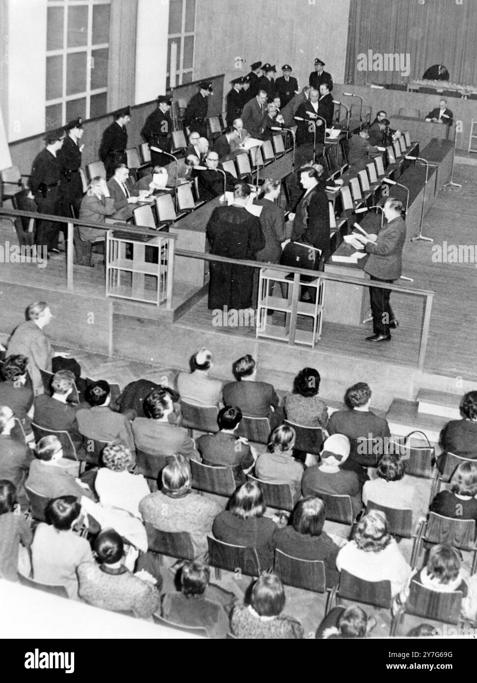 LAW & ORDER COURTROOM BEFORE WAR CRIMES TRIAL OF AUSCHWITZ OSWIECIM ...