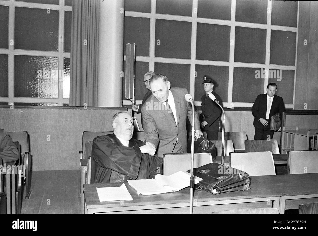 LAW & ORDER COURTROOM BEFORE WAR CRIMES TRIAL OF AUSCHWITZ OSWIECIM ...
