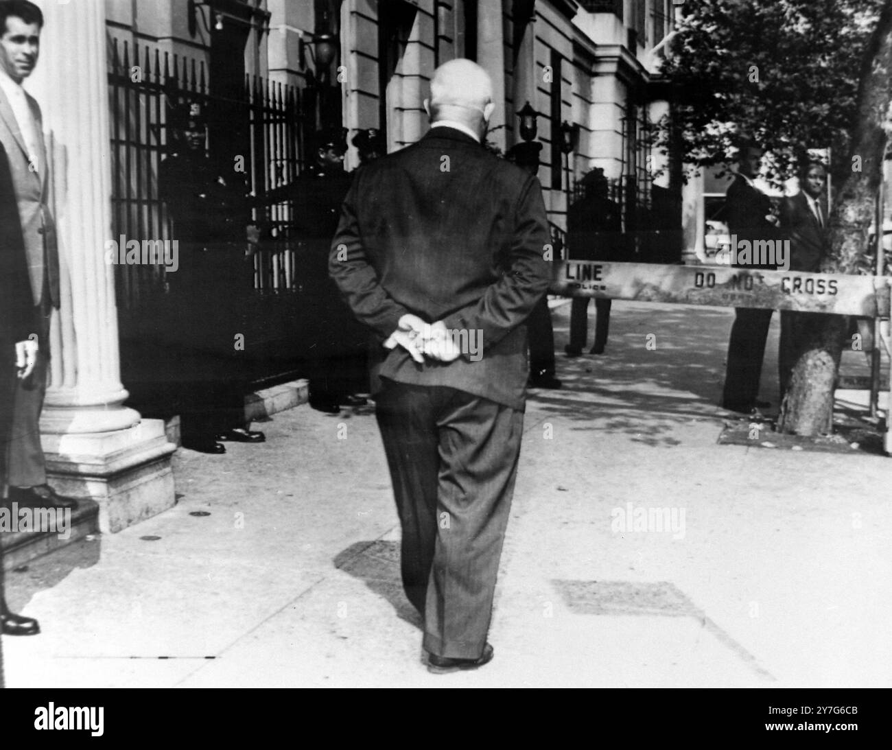SOVIET PRIME MINISTER NIKITA KHRUSHCHEV ON NEW YORK STREETS STROLLING ...