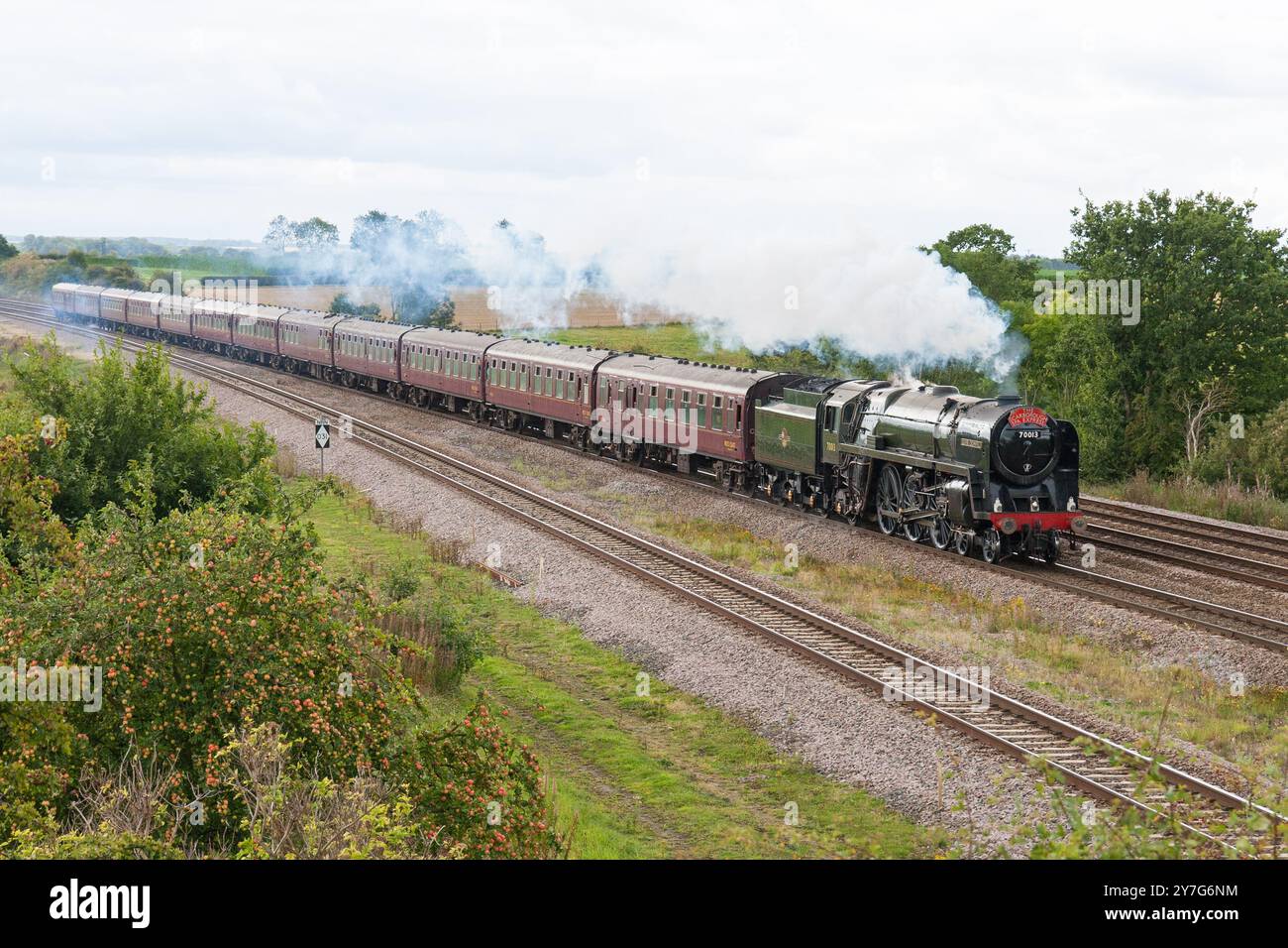70013 Oliver Cromwell with the Scarborough Spa Express Stock Photo - Alamy