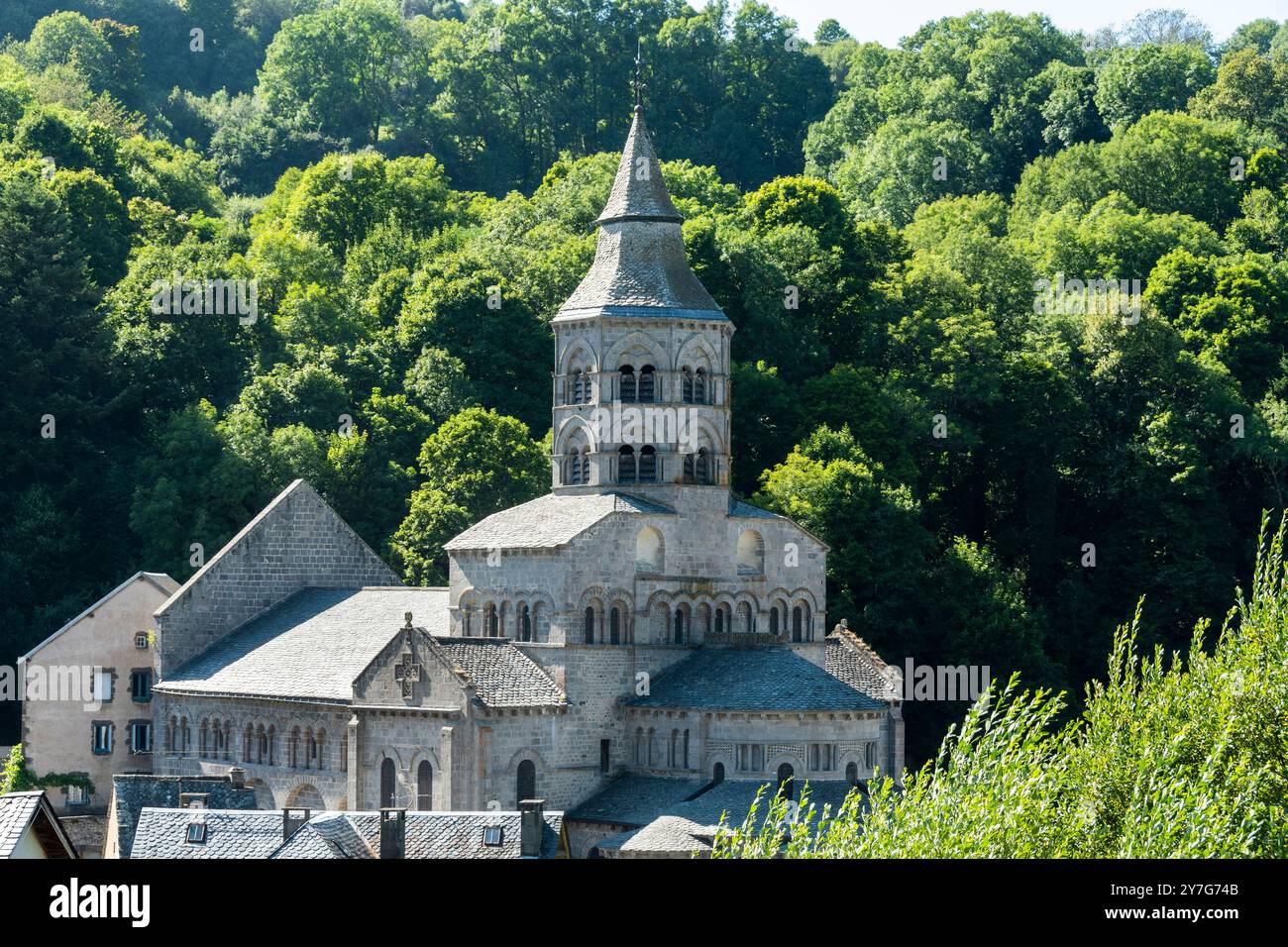 Basilica Notre Dame d'Orcival. Natural regional park of volcans d ...
