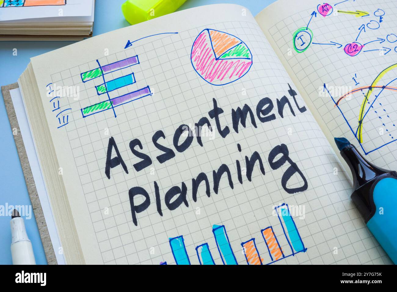 Notes on assortment planning on a page. Inventory management and ...