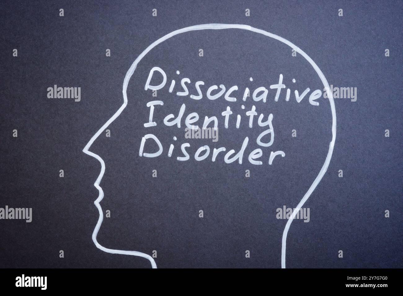 Outline of a head with the phrase dissociative identity disorder DID ...
