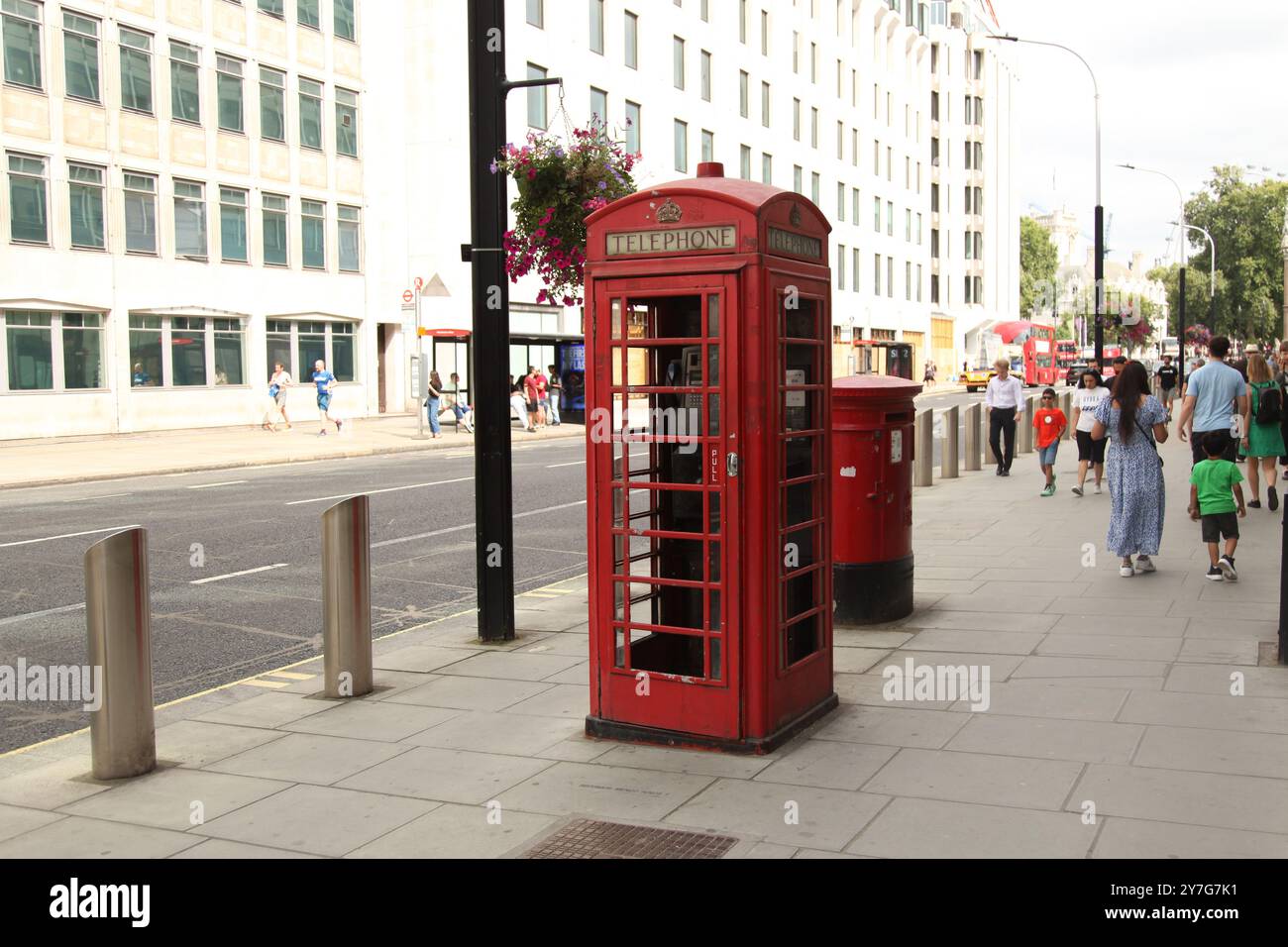Classic British K6 telephone box, Jubilee Box. Designed by Sir Giles Gilbert Scott to ...