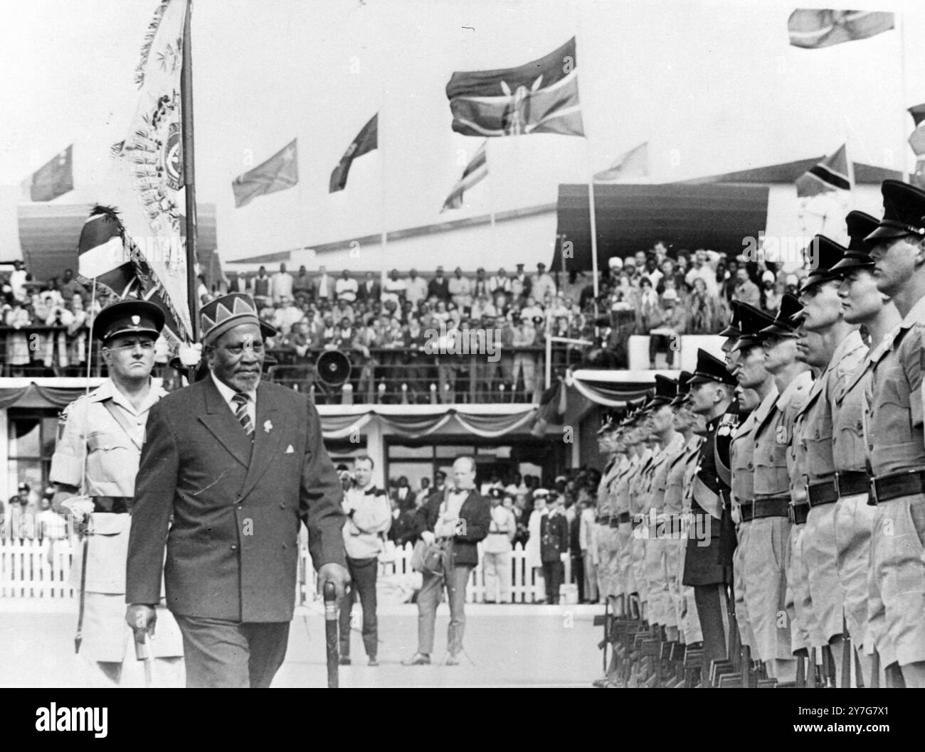 KENYAN PREMIER AFRICAN LEADER JOMO KENYATTA INSPECTS STAFFORDS 1ST ...