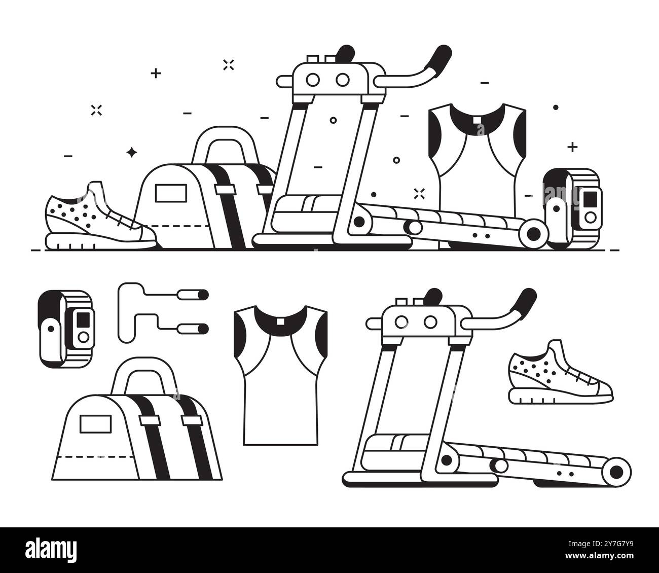 Jogging and Running Equipment Icons Stock Vector Image & Art - Alamy