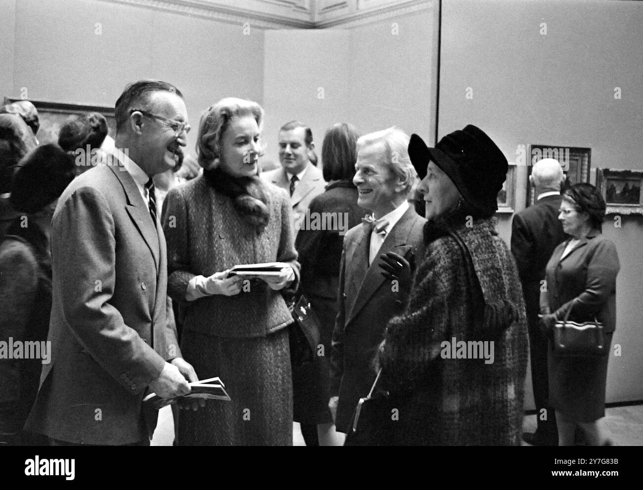 PAUL MELLON WITH CHARLES WHEELER AT ROYAL ACADEMY EXHIBITION IN LONDON ...