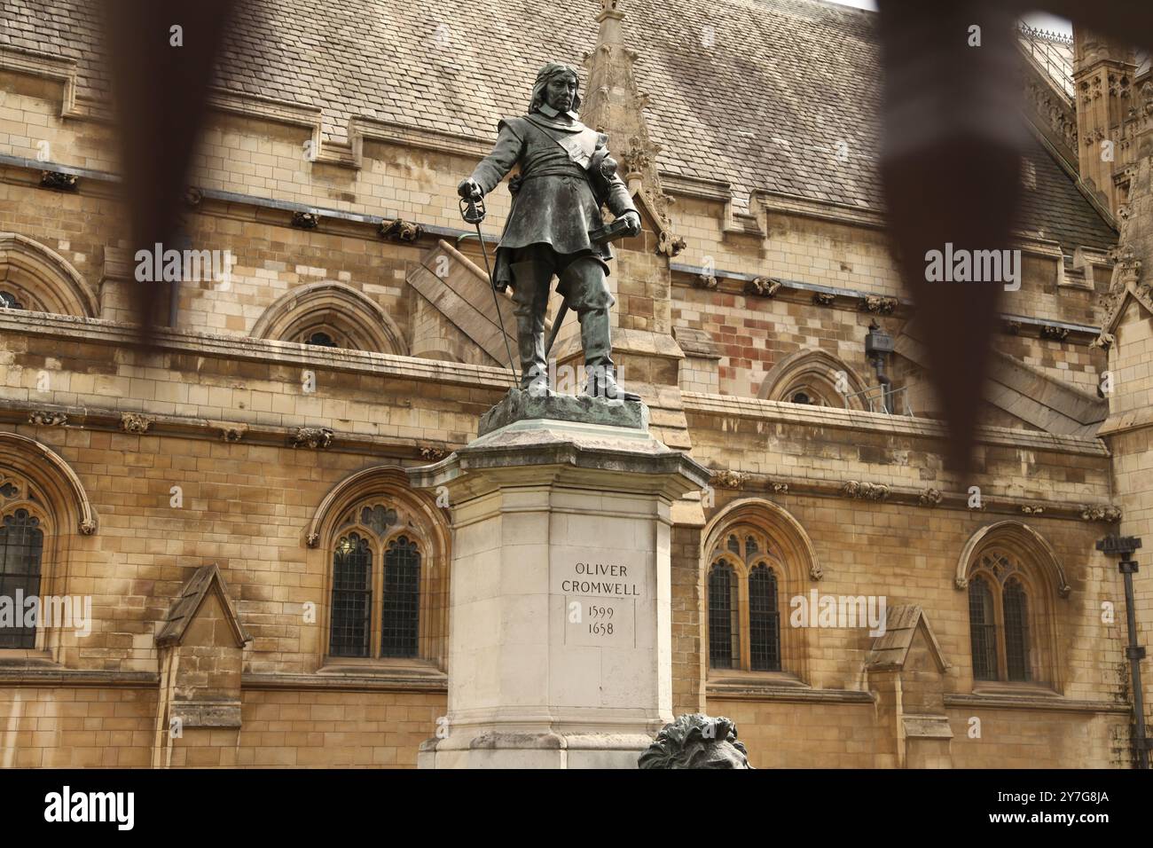 Statue of Oliver Cromwell 1599-1658 Lord Protector, English statesman ...