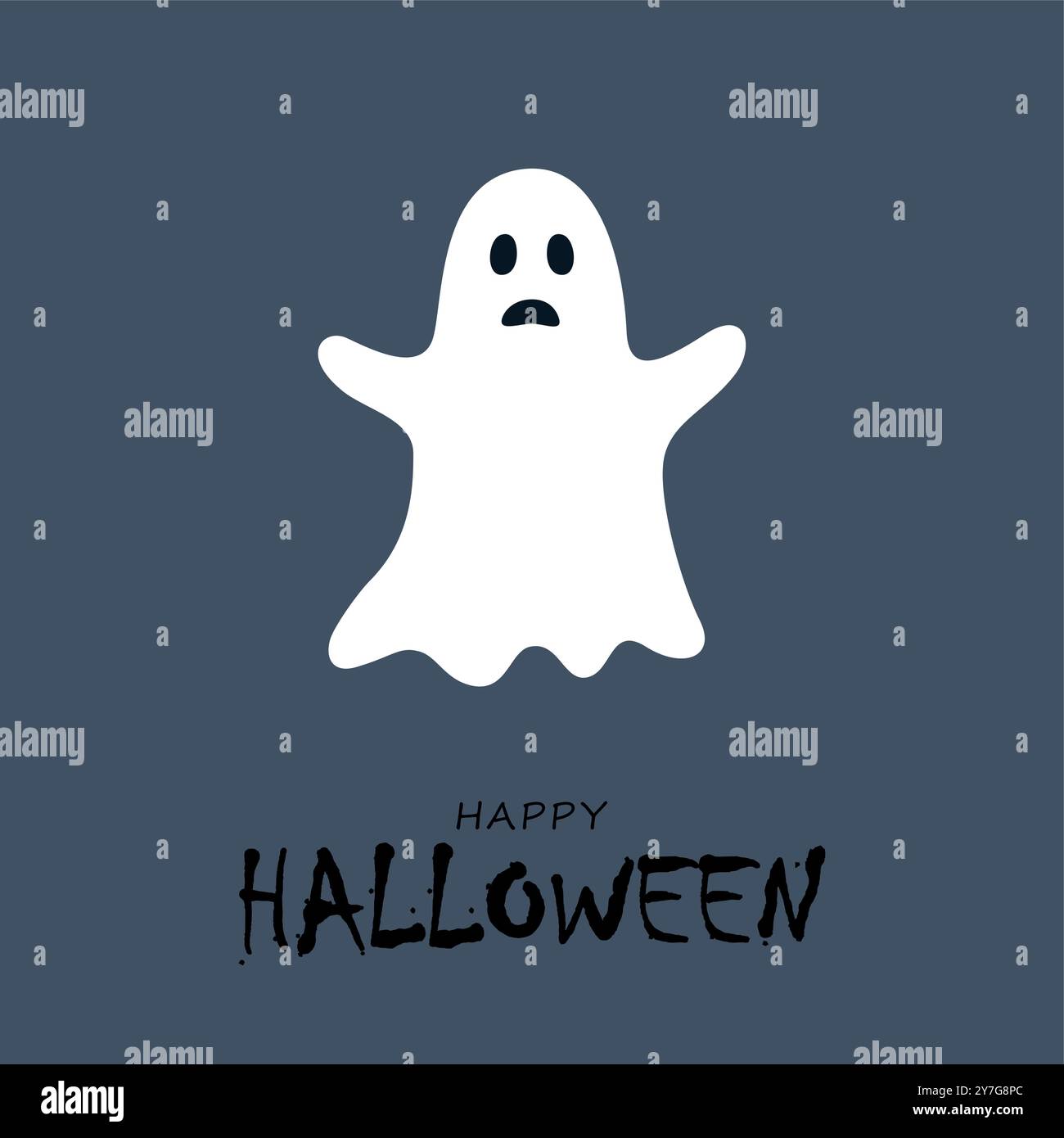 cute little halloween ghost minimalistic design vector illustration ...