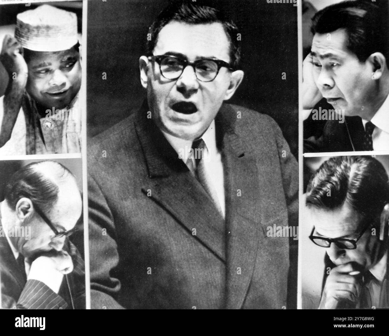 ANDREI GROMYKO AT UN UNITED NATIONS DELEGATES AND ADLAI STEVENSON IN ...