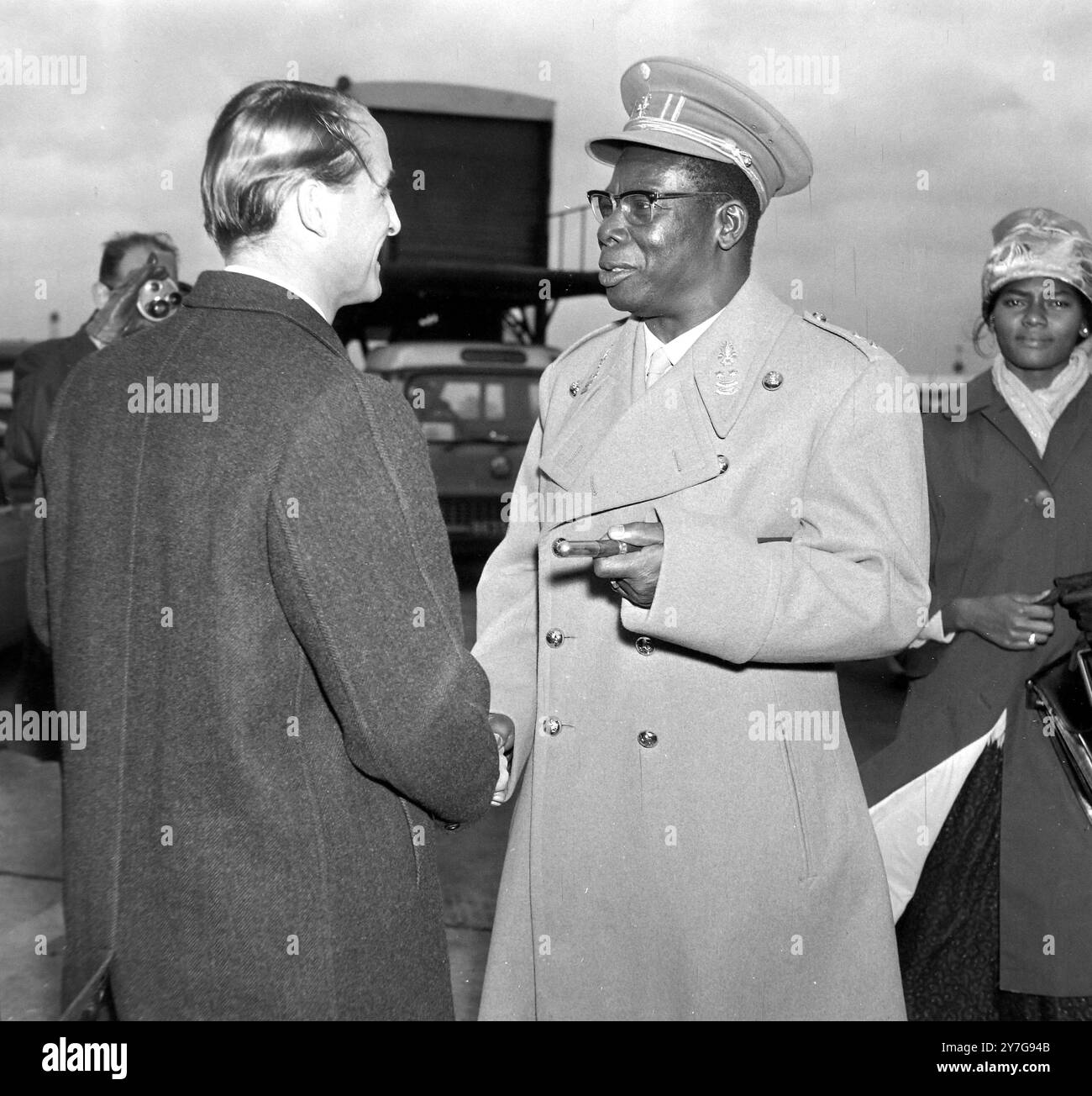 MAJOR GENERAL LOUIS BOBOZO WITH CAPTAIN HARTLEY OF MOD AT LONDON ...