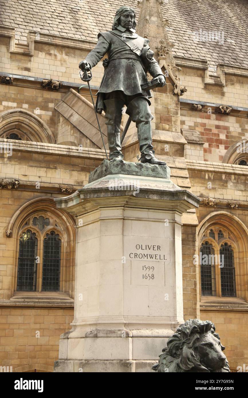 Statue of Oliver Cromwell 1599-1658 Lord Protector, English statesman ...