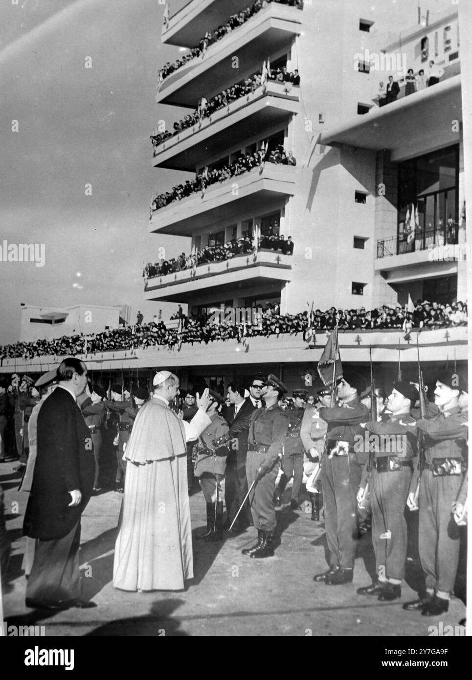 LEBANESE PRESIDENT CHARLES HELOU WITH POPE PAUL VI IN BEIRUT / ; 4 ...