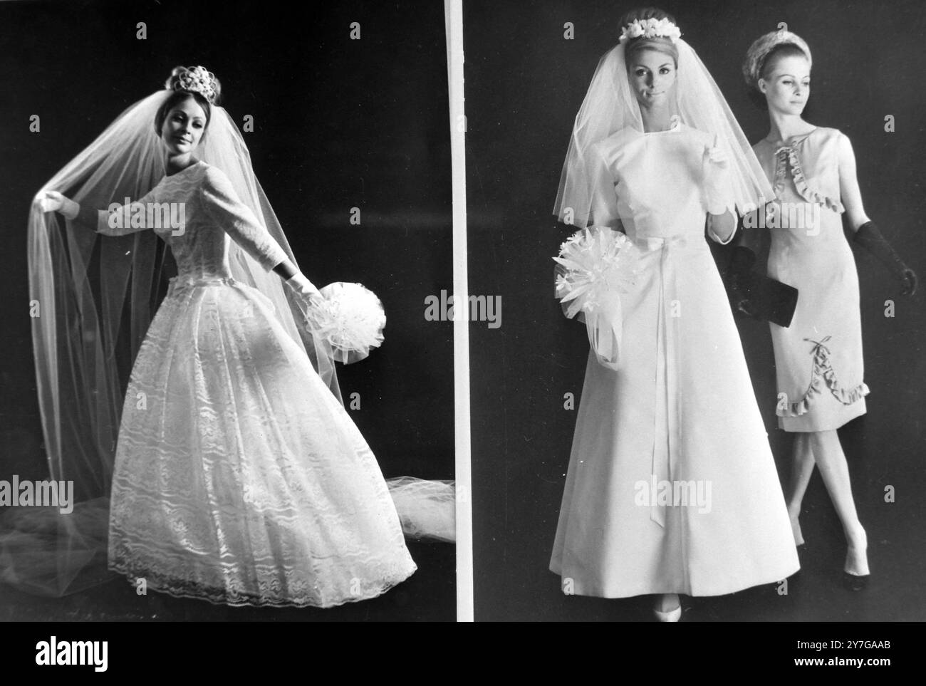 FASHION WEDDING DRESSES FROM PRONUPTIA OF PARIS ; 4 DECEMBER 1964 Stock ...