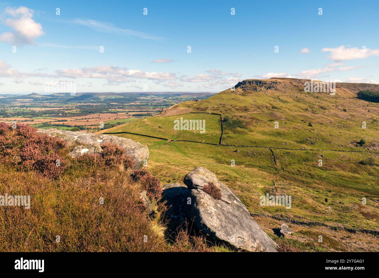 The Cleveland Way and Wain Stones from the slopes of Cold Moor ...