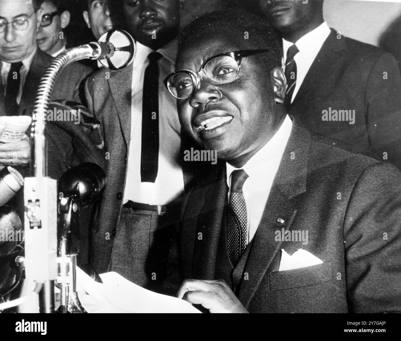 CONGOLESE PREMIER MOISE TSHOMBE AT PARIS PRESS CONFERENCE / ; 3 ...