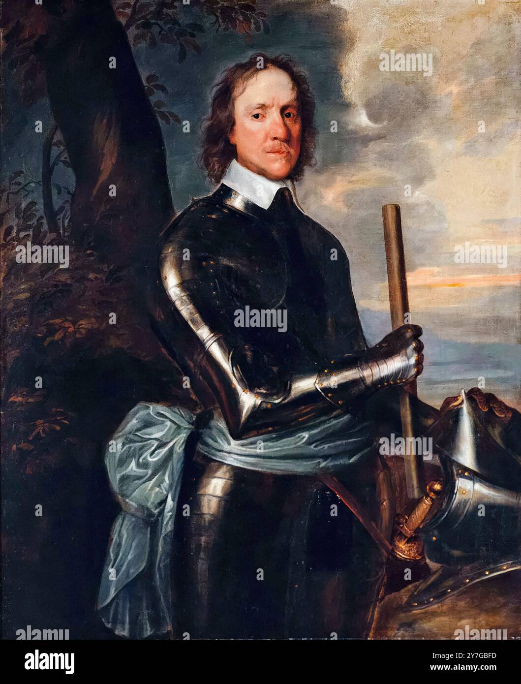 Oliver Cromwell, (1599-1658), portrait painting in oil on canvas by ...