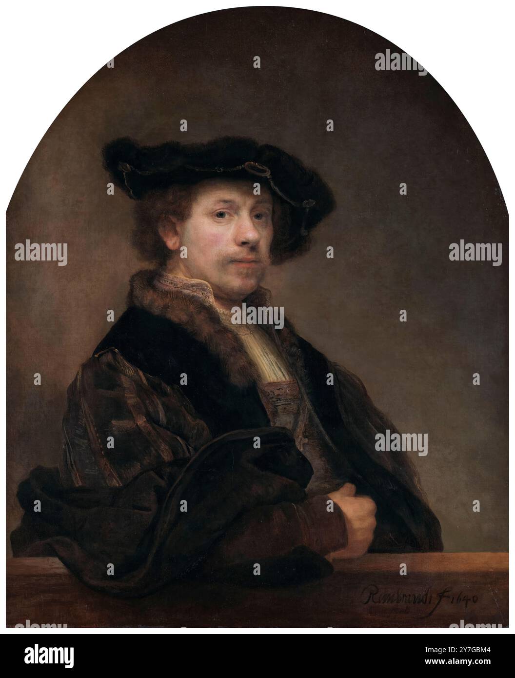 Rembrandt van Rijn (1606-1669), Self Portrait painting at the age of 34 ...
