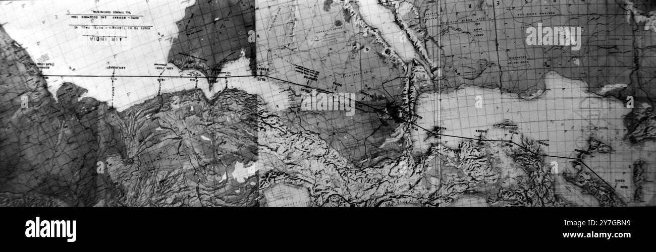 MAPS ROUTE FLOWN BY POPE TO BOMBAY ; 27 NOVEMBER 1964 Stock Photo - Alamy