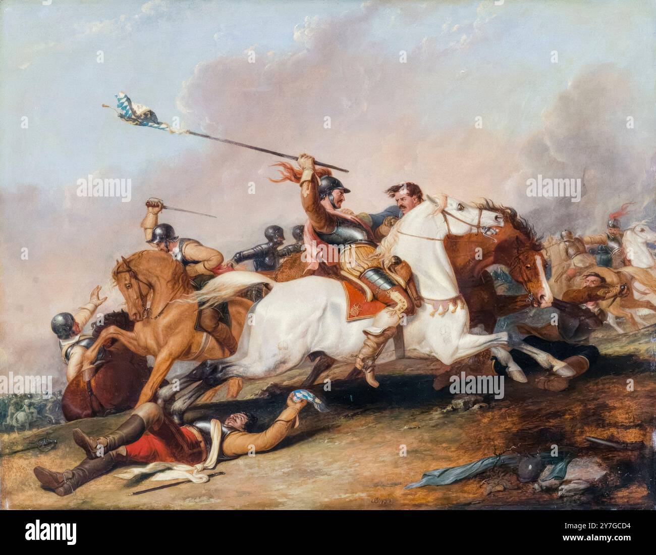 Rupert’s Standard at Marston Moor, painting in oil on panel by Abraham ...