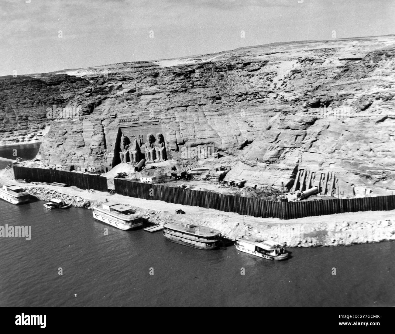 TEMPLES ABU SIMBEL GREAT TEMPLE & SMALLER AERIAL VIEW SAVED DAM ; 21 ...