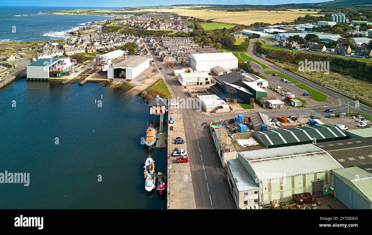 Buckie Harbour Moray Coast Scotland shipyards Lifeboat Station and A942 ...