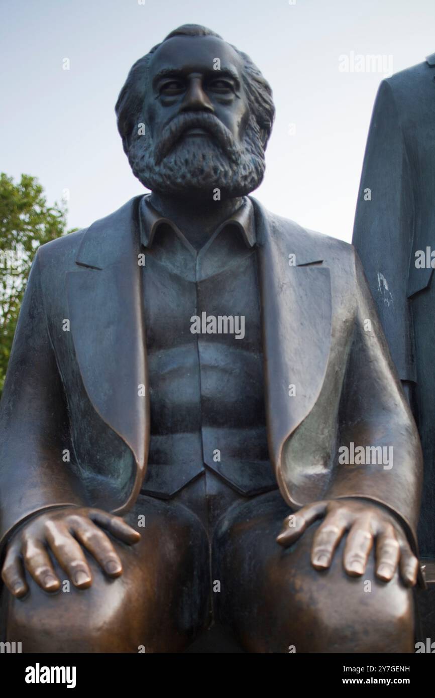 The iconic Karl Marx statue stands proudly in the Marx-Engels-Forum, a ...