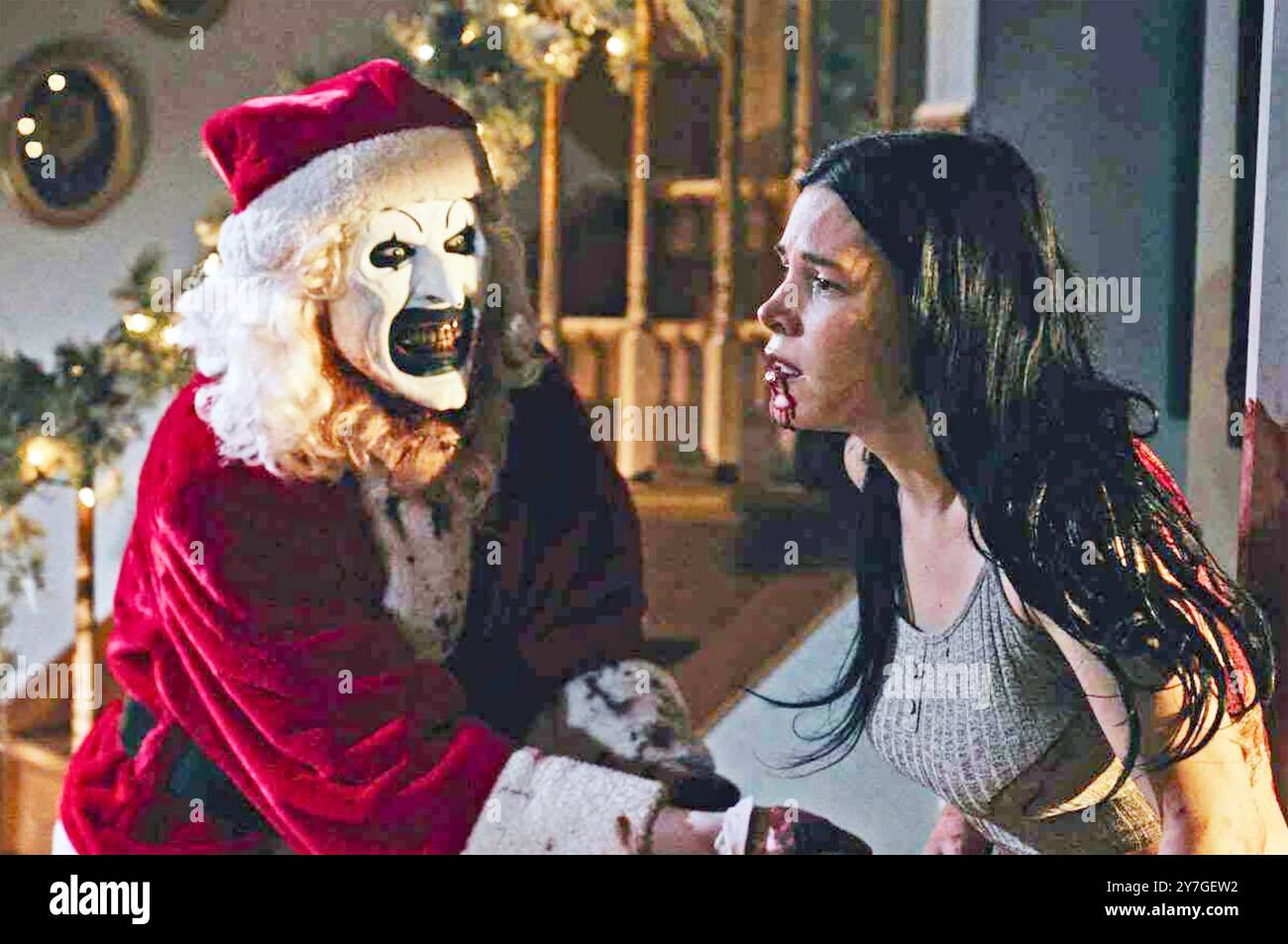 TERRIFIER 3 2024 Cineverse film with David Howard Thornton as the Art the Clown and Krsy Fox as ...