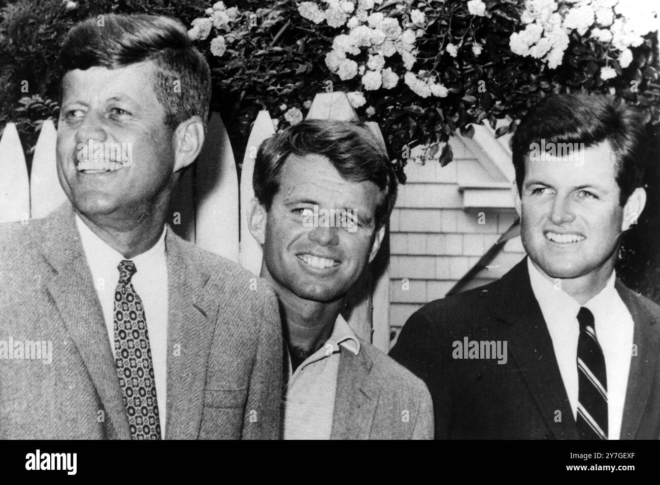 JOHN F KENNEDY JFK WITH BROTHERS ROBERT AND EDWARD IN HYANNIS PORT IN ...