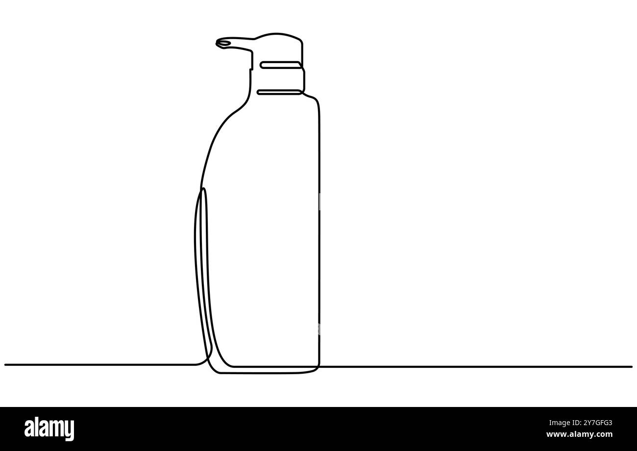 Shampoo bottle continuous one line drawing vector illustration ...