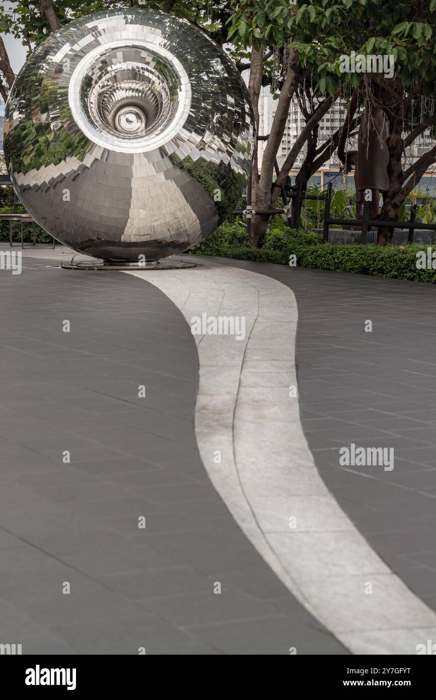 Bangkok, Thailand - 28 Sep, 2024 - Stainless steel pupil shape sphere ...