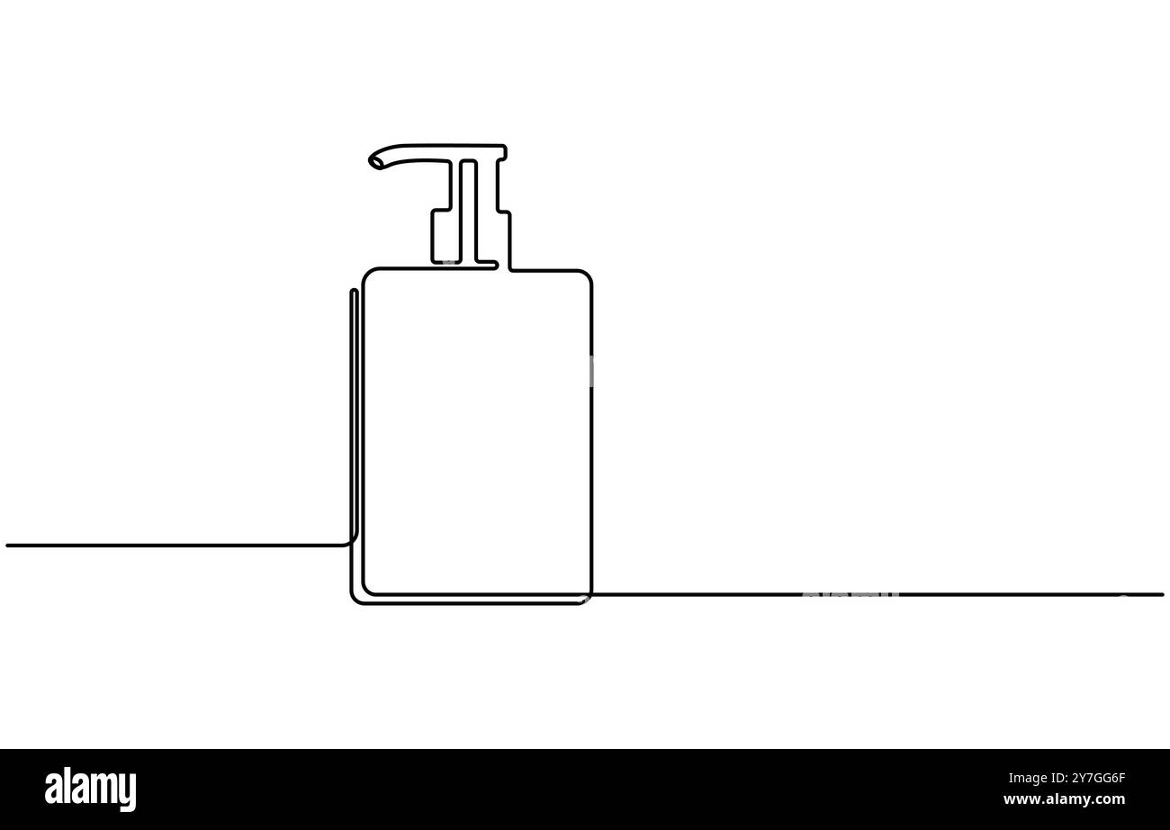 Shampoo bottle continuous one line drawing vector illustration ...