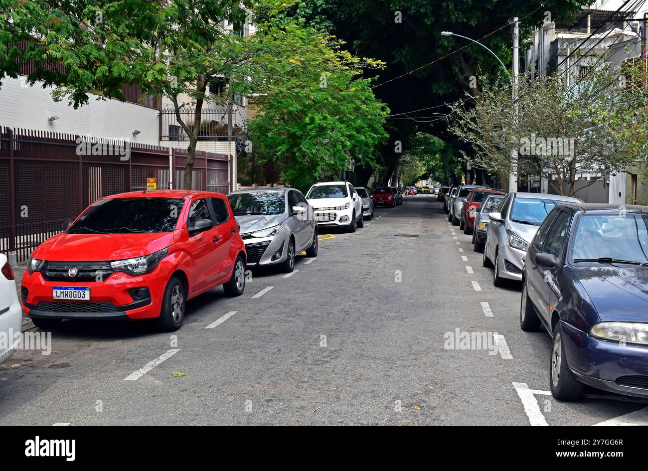 RIO DE JANEIRO, BRAZIL - September 21, 2024: Typical street on Tijuca ...