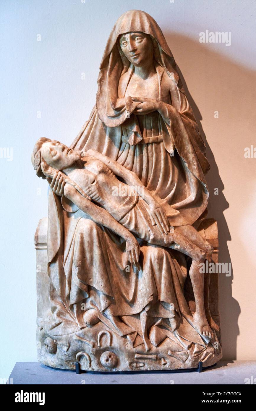 Pietà, England (Nottingham?), about 1400, Gypsum alabaster, traces of ...