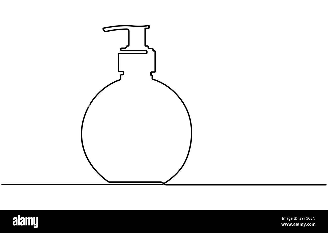 Shampoo bottle continuous one line drawing vector illustration ...