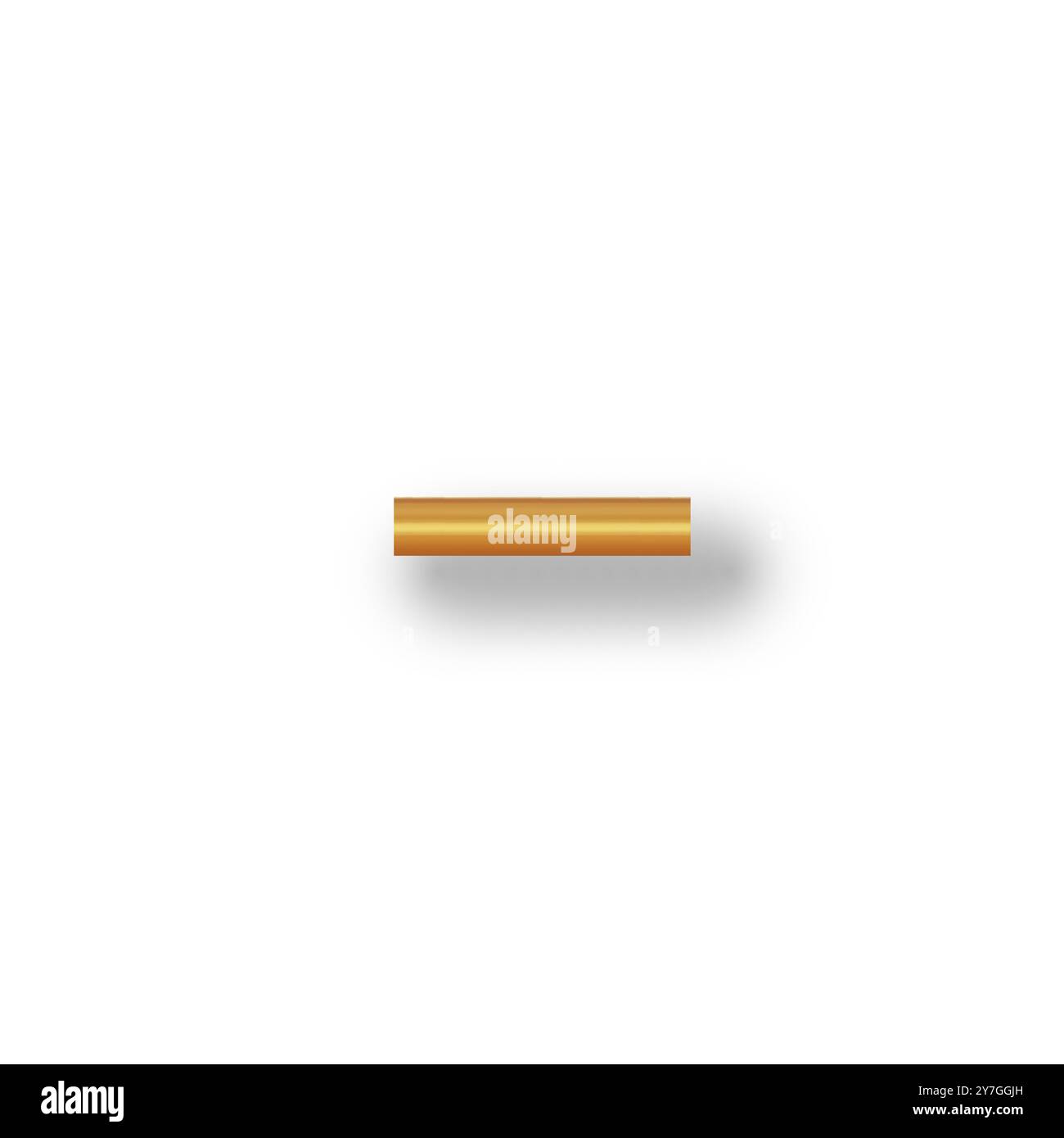 3D illustration of gold minus sign on a white background. Realistic ...