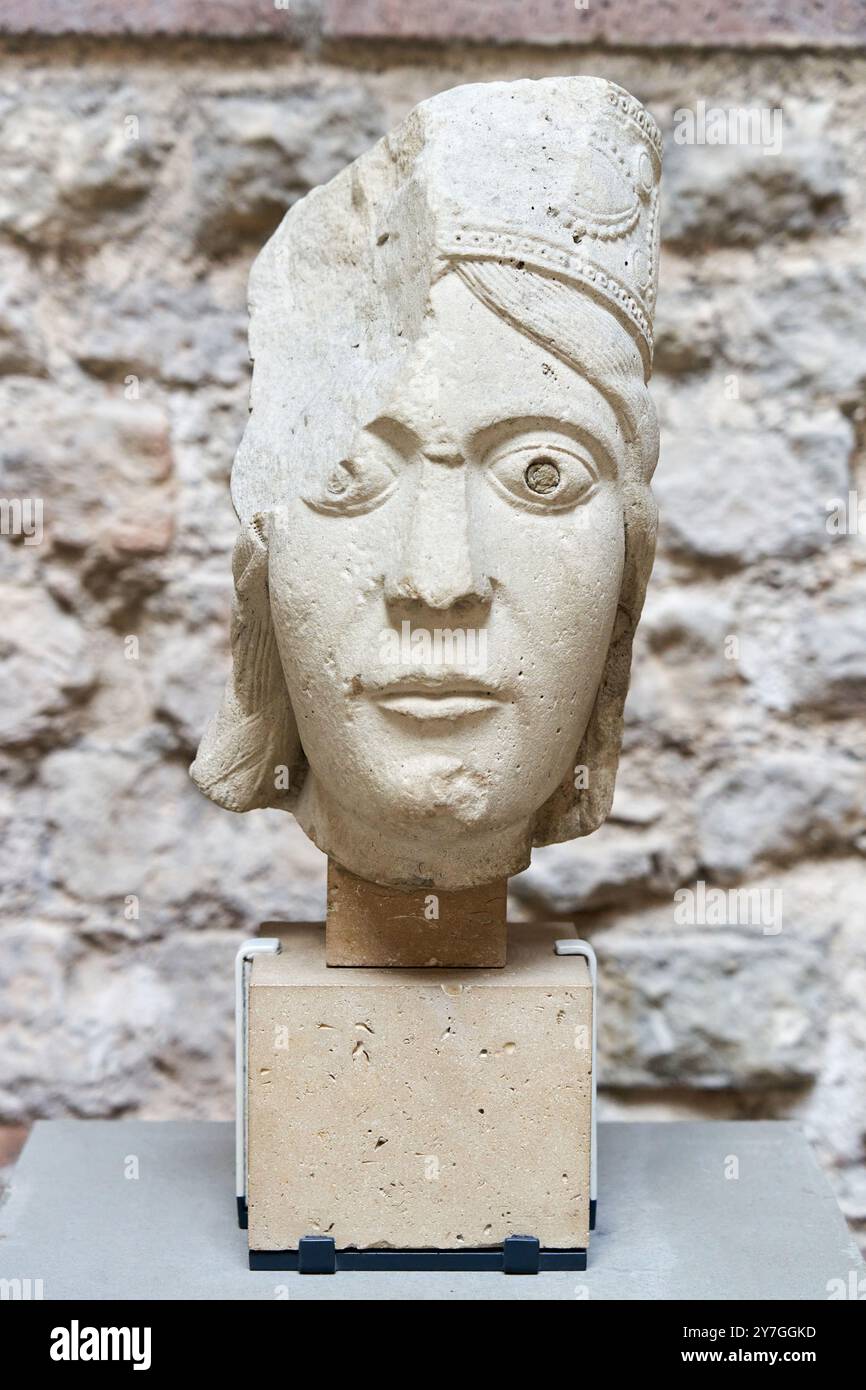 The Queen of Sheba, Three heads of column statues, Île-de-France, about ...