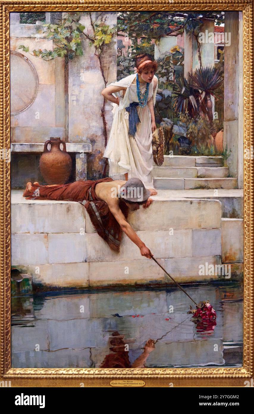 The Rescue, Vers 1909, Huile sur toile, John William Waterhouse, (1849 ...