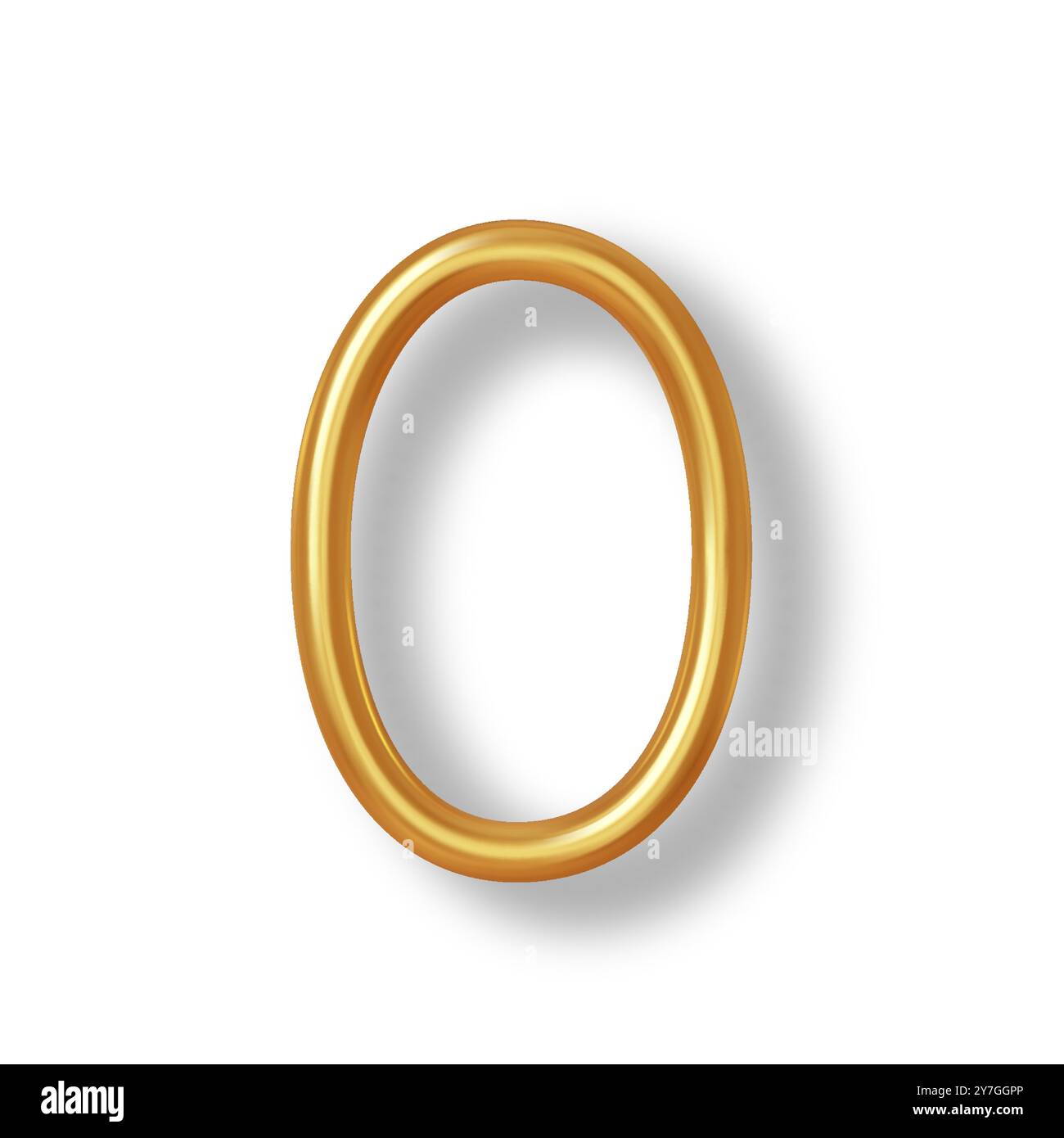 Numeral 0 - Golden Plastic Balloon Number zero Isolated on White Background. 3D Style Vector ...