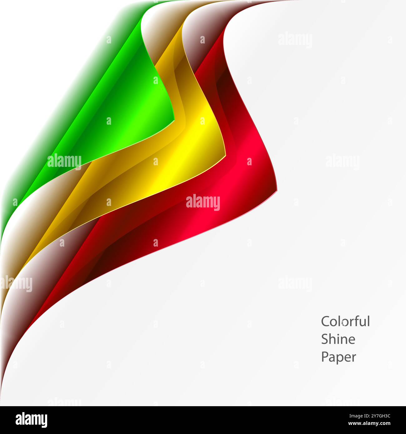 Colorfull Curly Shine paper page corners, Color paper sheet turn flips ...