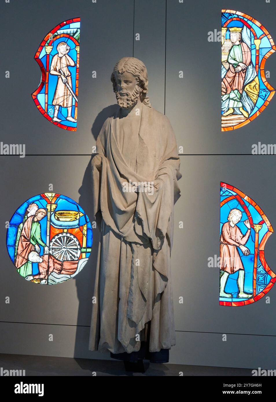 Melancholic apostle, Île-de-France, 1243-1248, Lutetian limestone ...