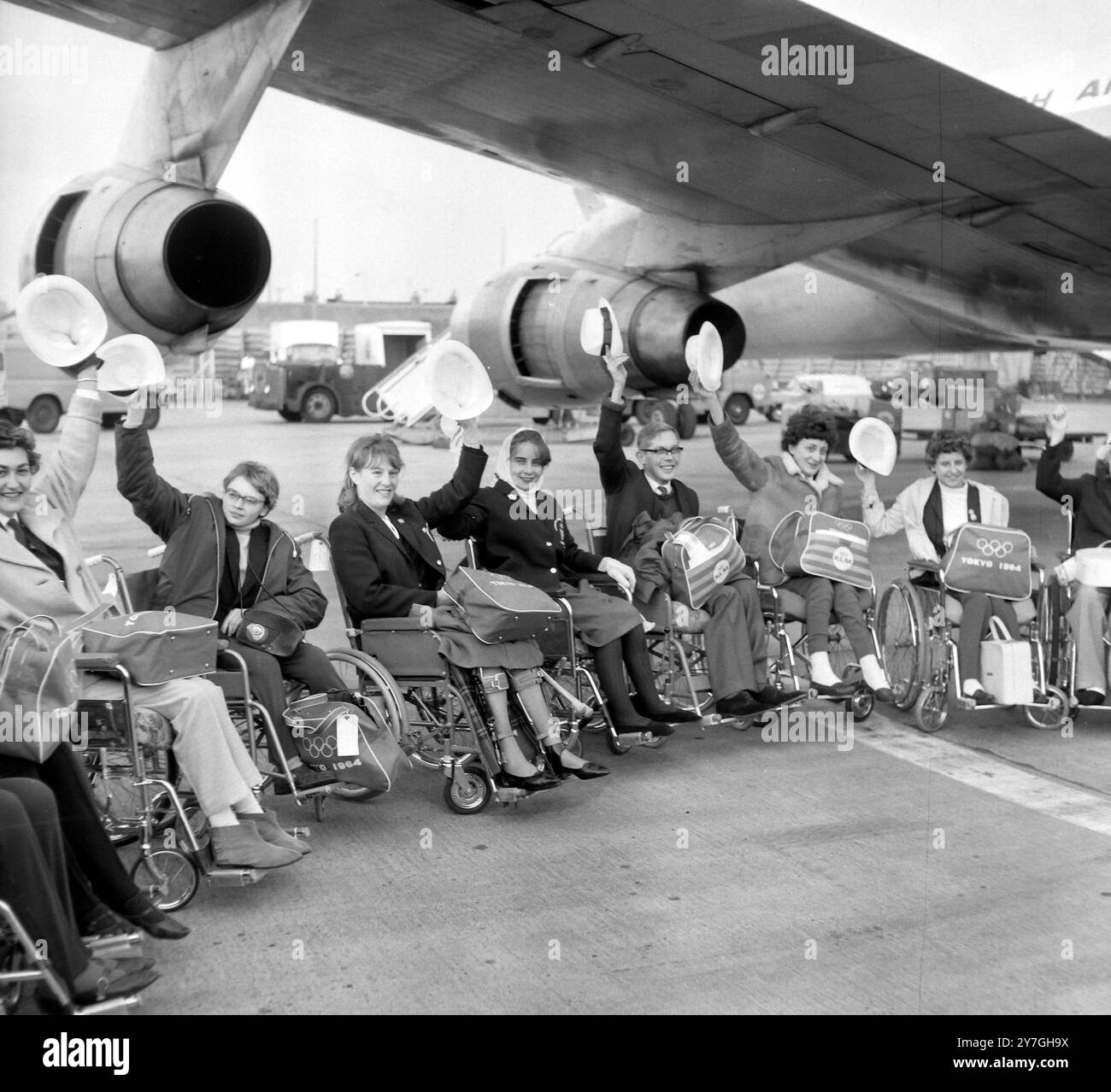 PARAPLEGIC PARALYMPIC OLYMPICS FIRST GROUP OF BRITISH TEAM PRIOR TO ...