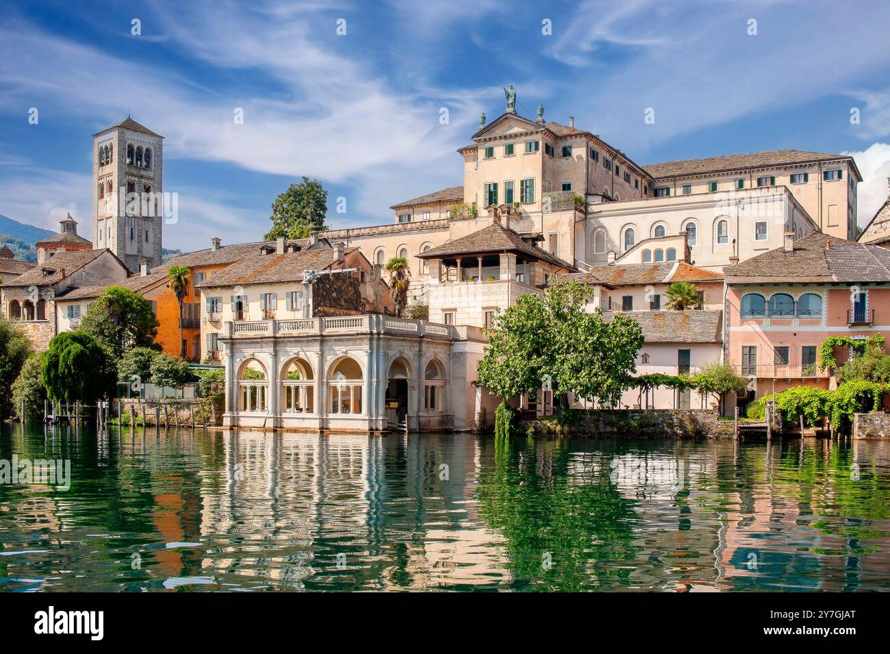 Italy Piedmont Province of Novara Orta - San Giulio Island - from lake ...