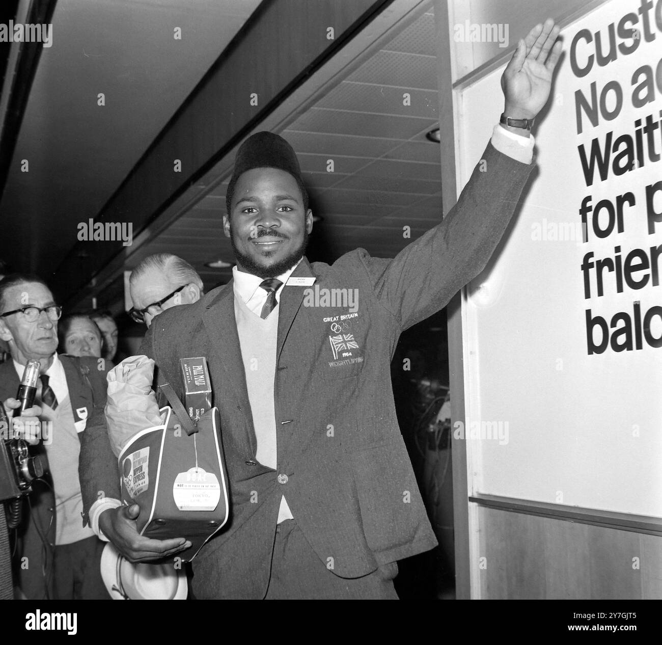OLYMPICS RETURN BRITISH TEAM WEIGHTLIFTER LOUIS MARTIN ARRIVAL AT ...