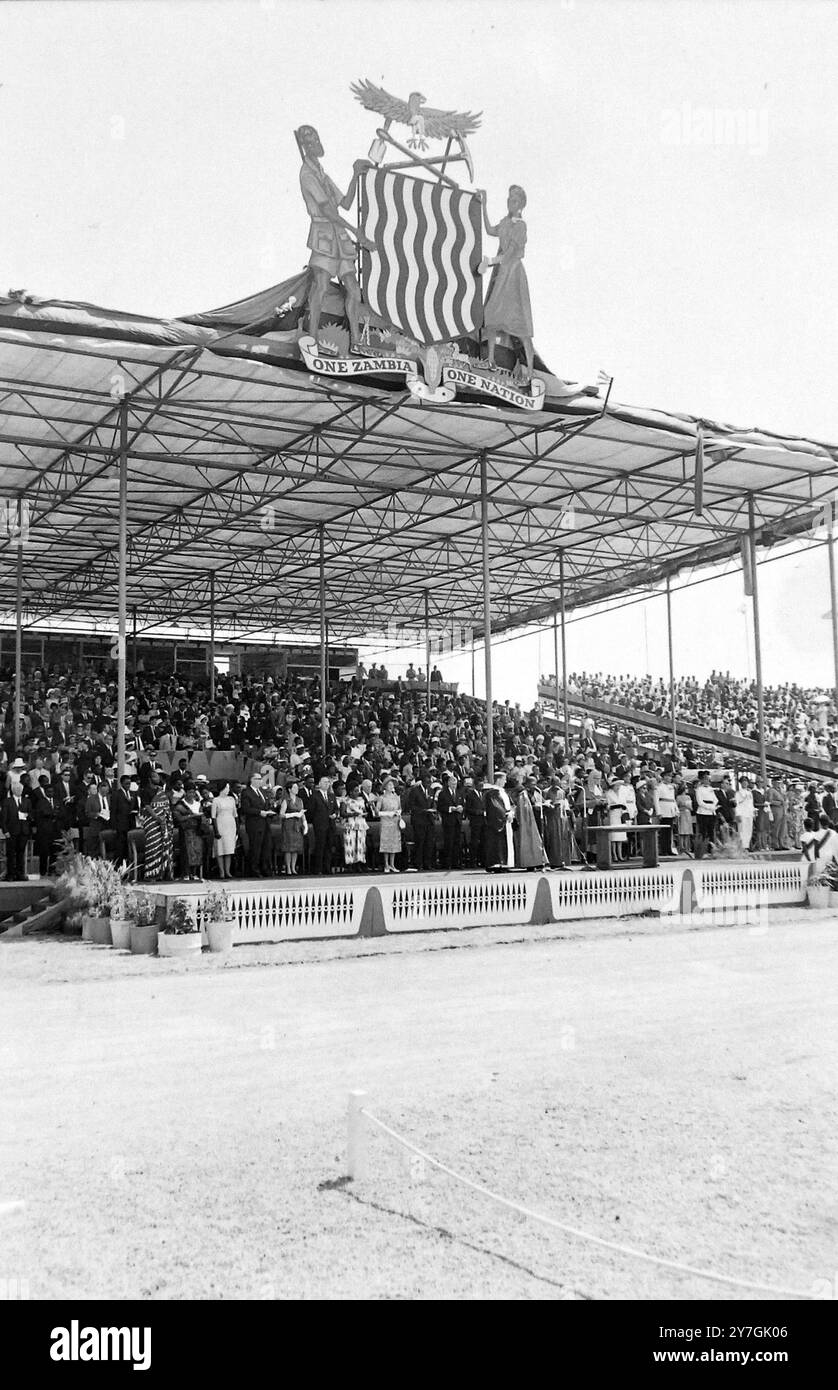 PRESIDENT KENNETH KAUNDA WITH PRINCESS ROYAL AT ZAMBIA INDEPENDENCE IN ...