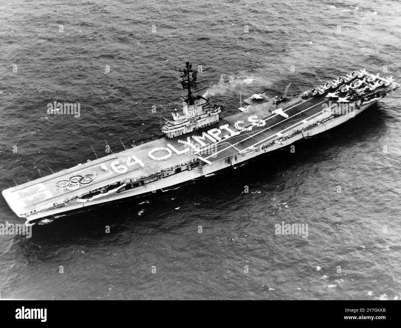 OLYMPICS UNITED STATES AIRCRAFT CARRIER USS KEARSARGE SALUTES IN TOKYO ...