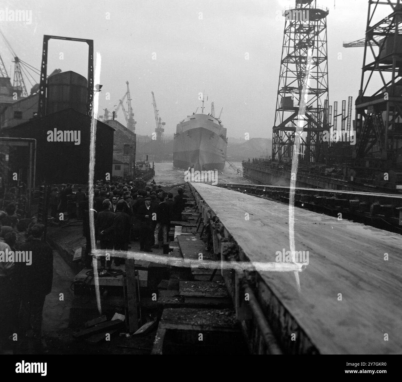 SHIP SOUTHAMPTON CASTLE LAUNCHED BY PRINCESS ALEXANDRA IN WALLSEND ; 21 ...