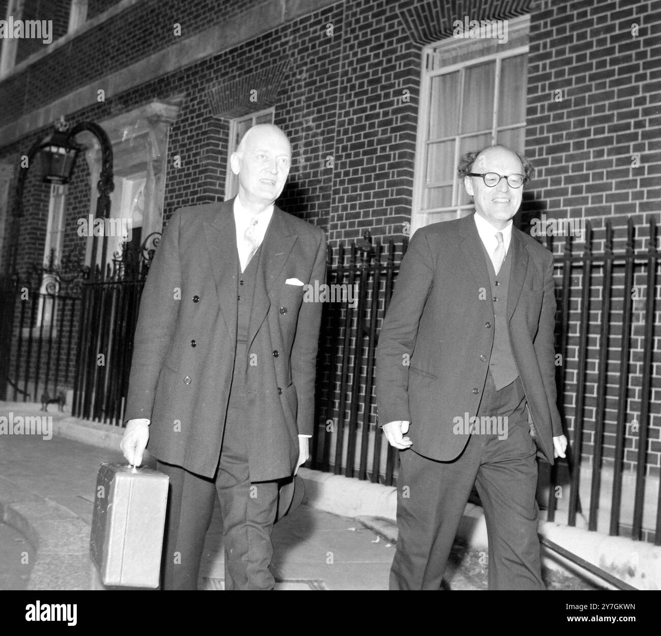 LORD LONGFORD AND LORD GARDINER LEAVE NO 10 DOWNING STREET IN LONDON ...