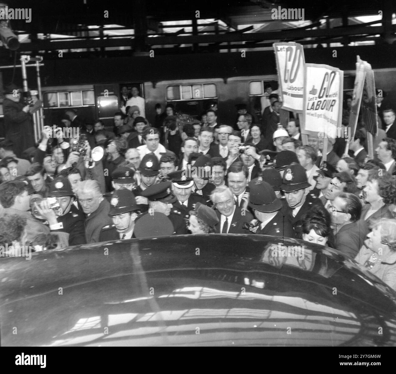 GENERAL ELECTIONS HAROLD WILSON H GREETS WIFE IN LONDON ; 16 OCTOBER ...